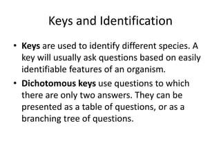 Lesson 6 making biological drawings & using keys | PPTX
