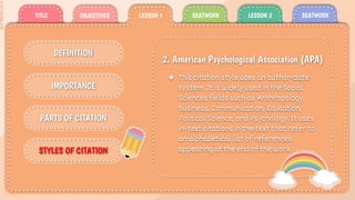 Citation Method Lesson number 6 in Practical Research I | PPTX