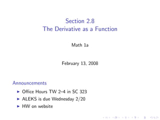 Lesson 6: The derivative as a function | PDF