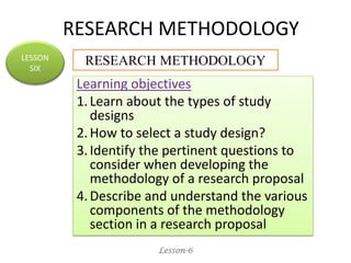 Lesson 6 research methodology | PDF