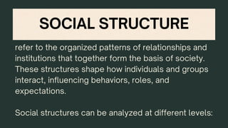 understanding social structure and their functions | PPT