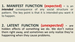 understanding social structure and their functions | PPT