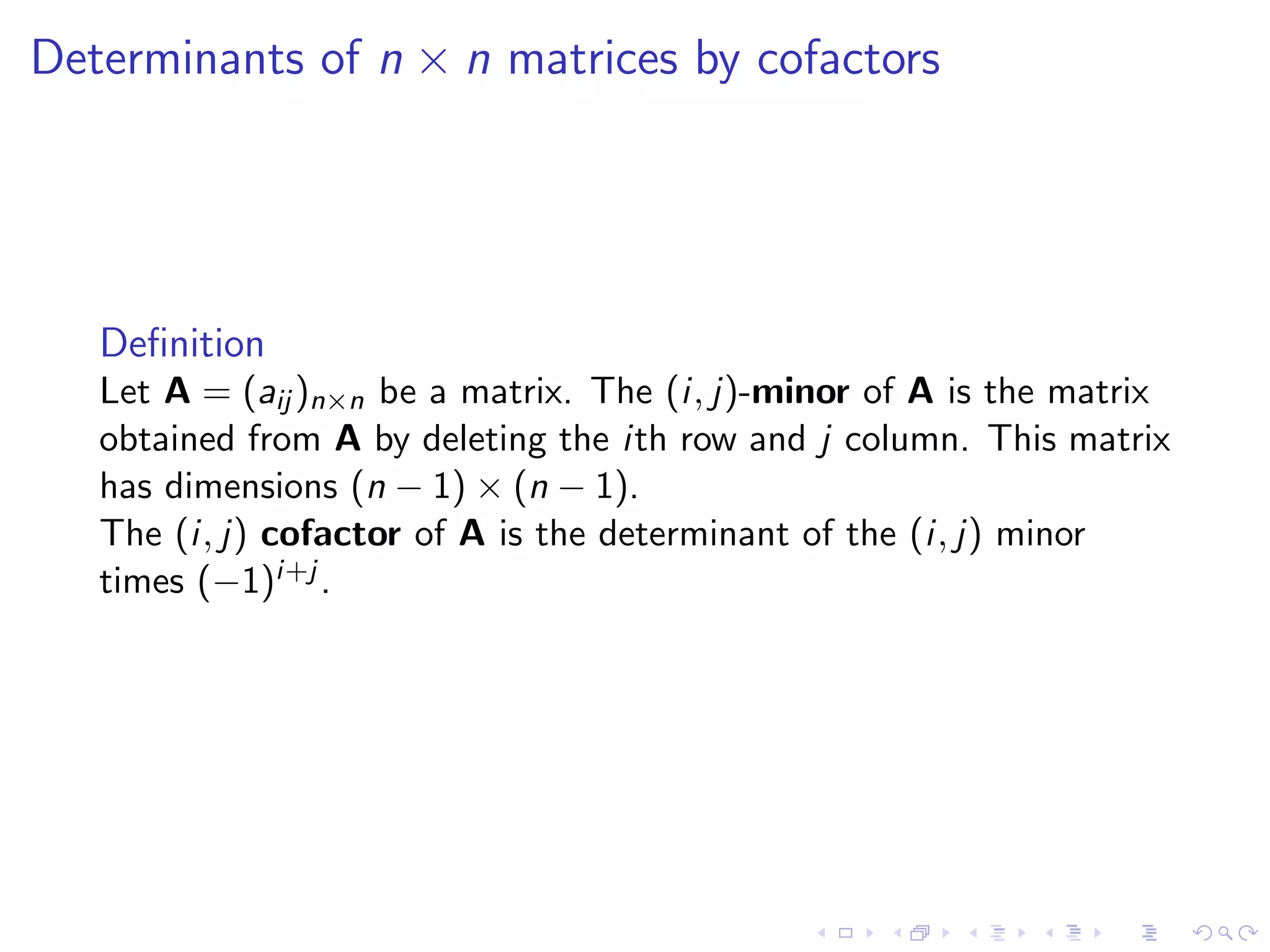 Lesson 7: Determinants II | PDF