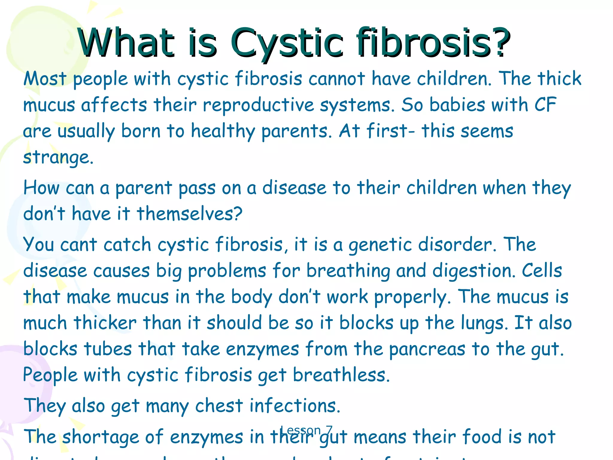 Lesson 7 Huntingtons And Cystic Fibrosis | PPT