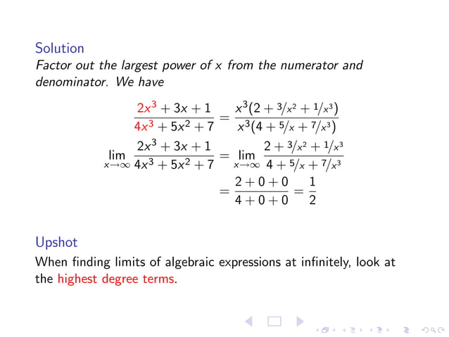 Lesson 7: Limits at Infinity