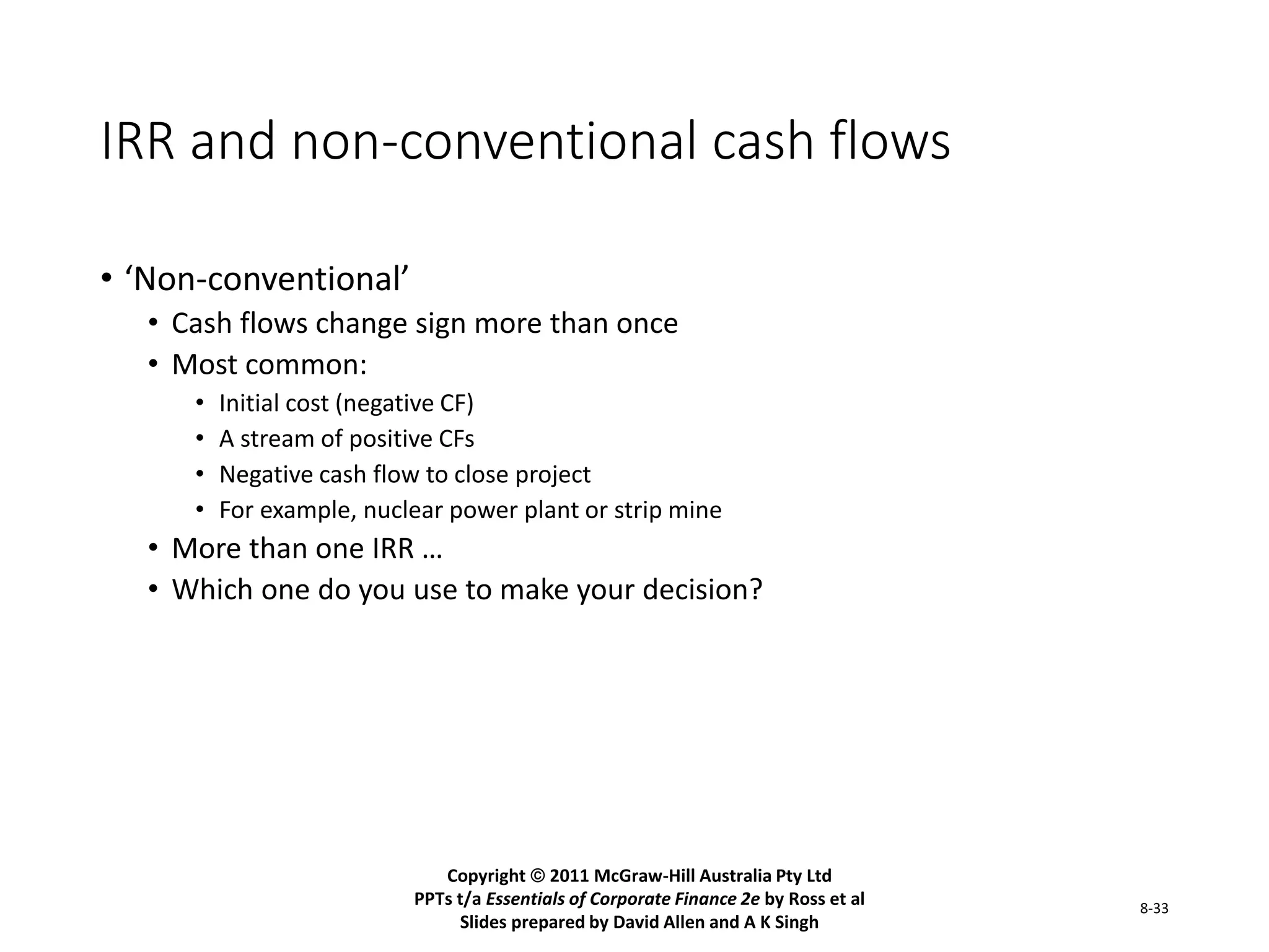 Lesson 7 Net Present Value And Other Investment Criteria Ppt
