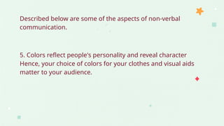 NON VERBAL COMMUNICATION (Oral Communication 2) | PPTX