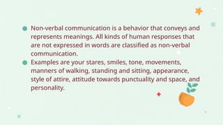 NON VERBAL COMMUNICATION (Oral Communication 2) | PPT