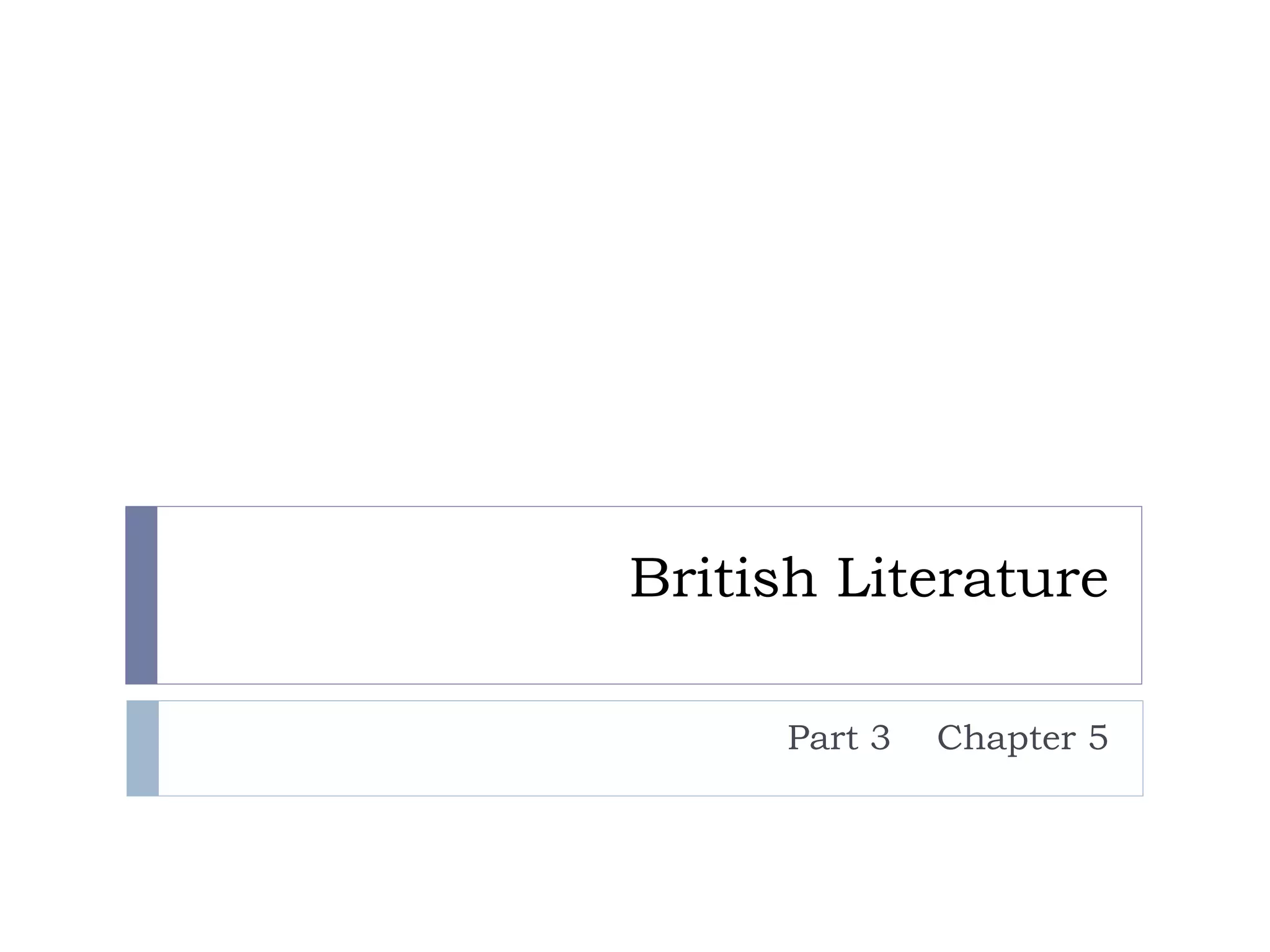 Lesson 7 British Literature | PPT