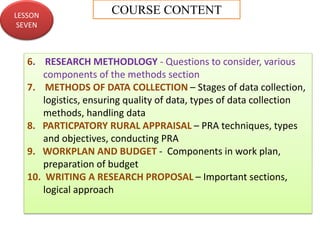 Lesson 7 methods of data collection | PDF