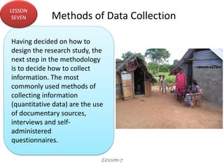 Lesson 7 methods of data collection | PDF