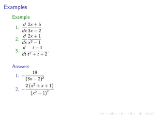 Quotient Rule Derivative