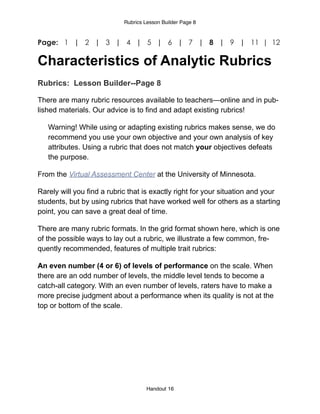 Lesson Builder Handout | PPT