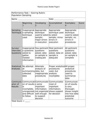 Lesson Builder Handout | PPT