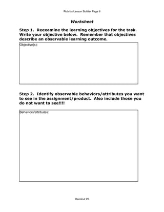 Lesson Builder Handout | PPT