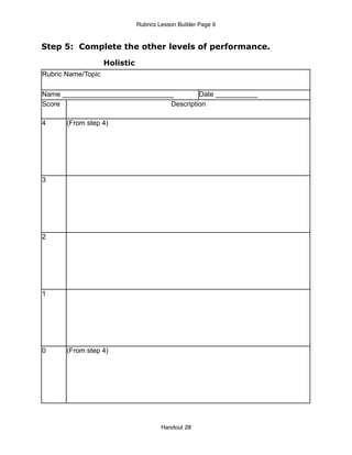 Lesson Builder Handout | PPT