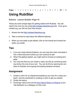 Lesson Builder Handout | PPT