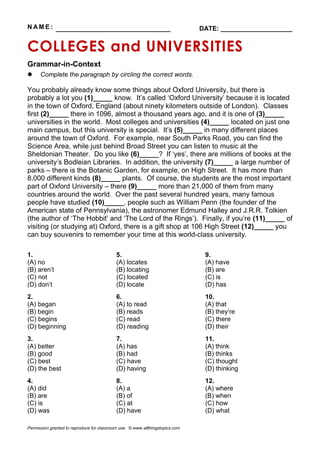 Lesson colleges uni-oxford | PDF