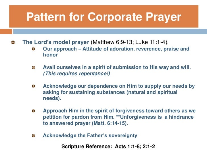 Principles of Corporate Prayer