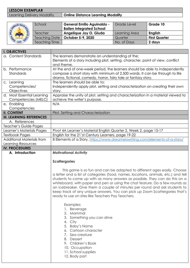 Lesson exemplar-for-grade-10 | PDF
