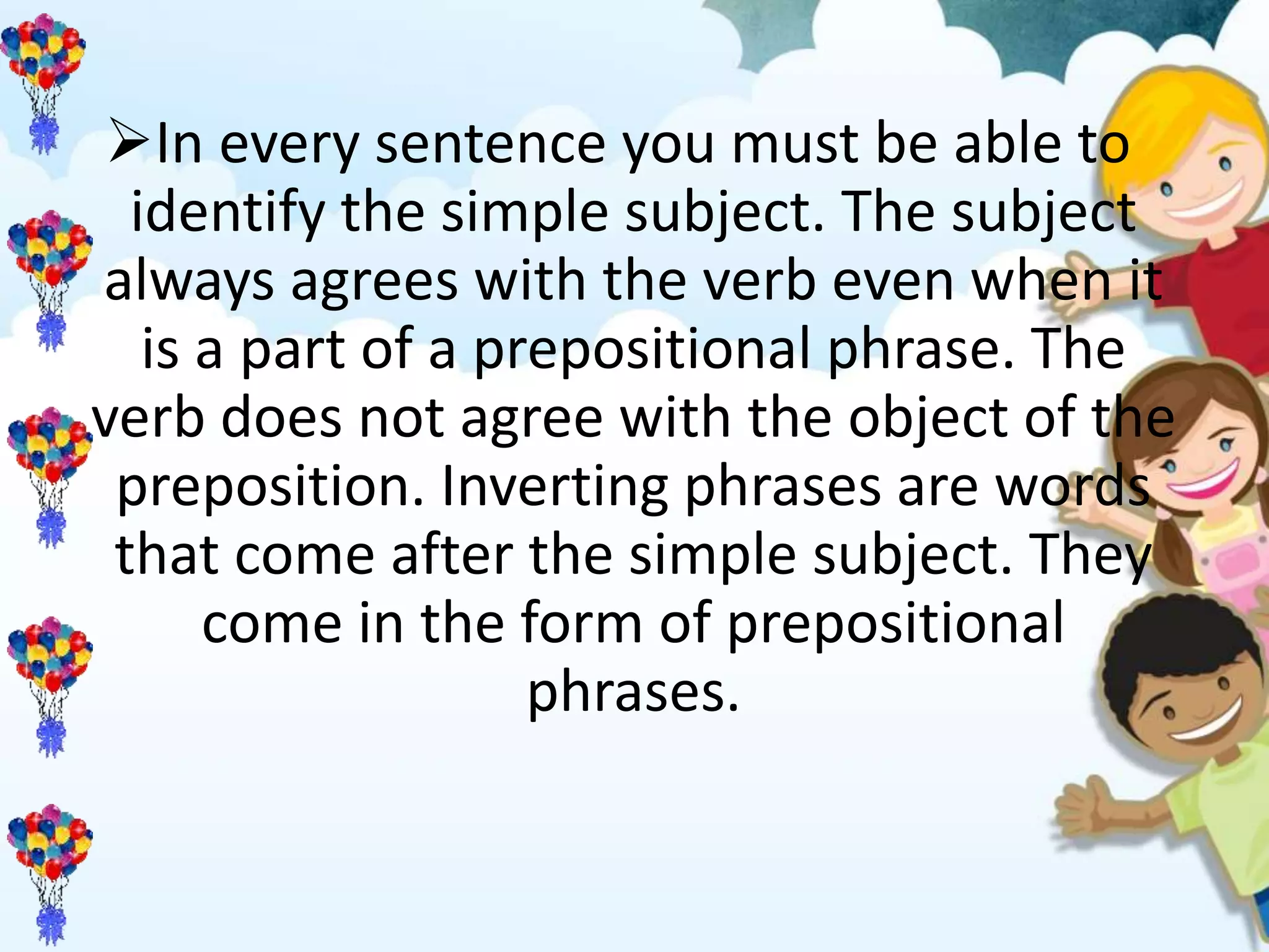 SUBJECT VERB AGREEMENT 5 | PPTX