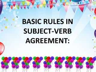 SUBJECT VERB AGREEMENT 5 | PPTX