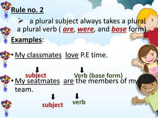 SUBJECT VERB AGREEMENT 5 | PPTX