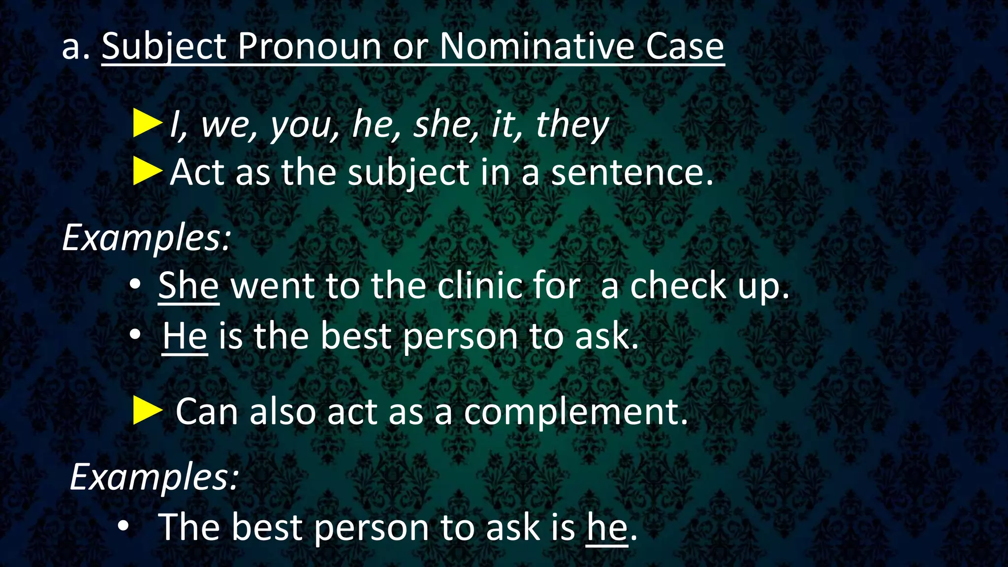 CATEGORIES OF PRONOUN 6 | PPTX