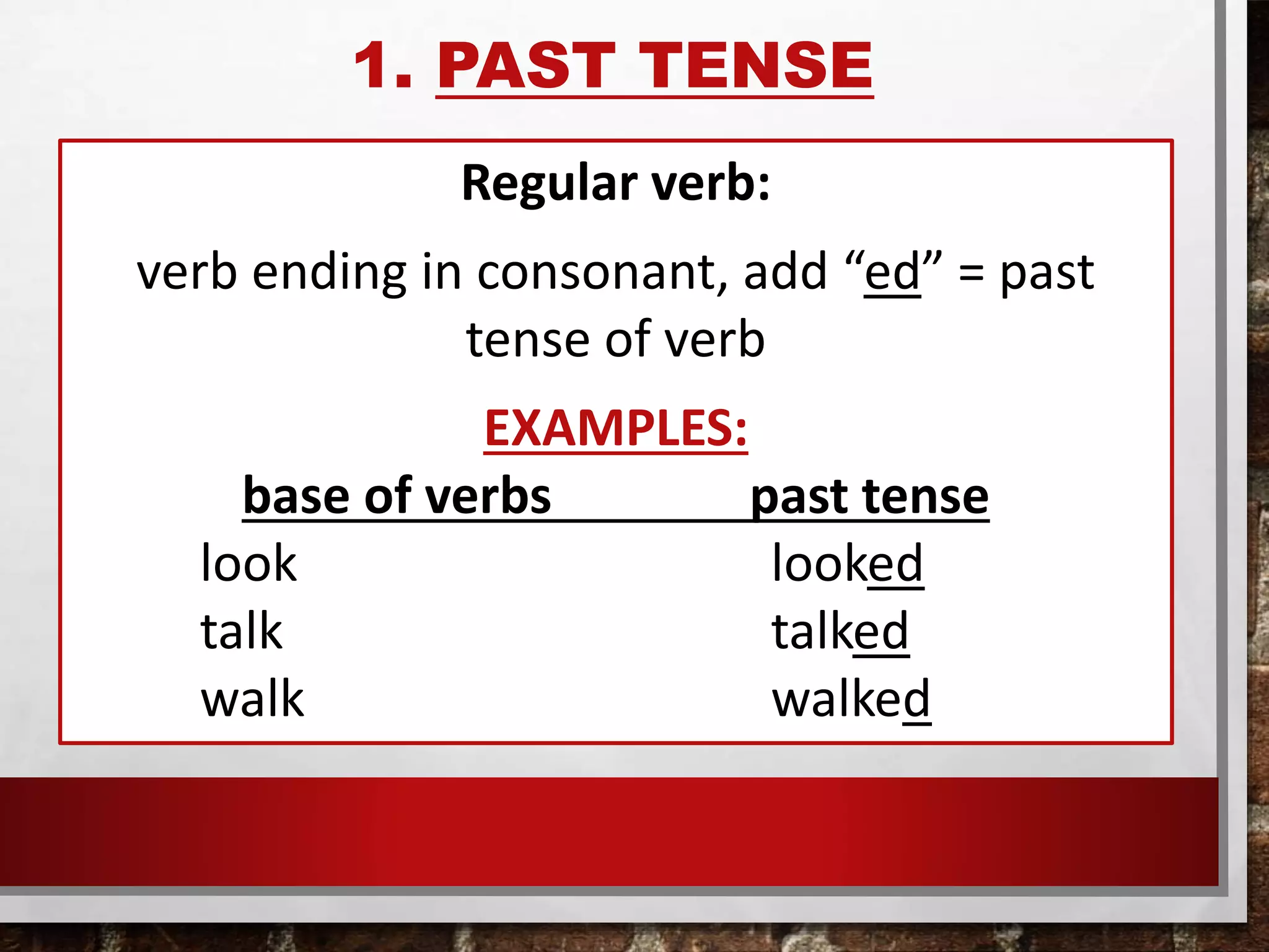 TENSES OF VERBS 6 | PPTX