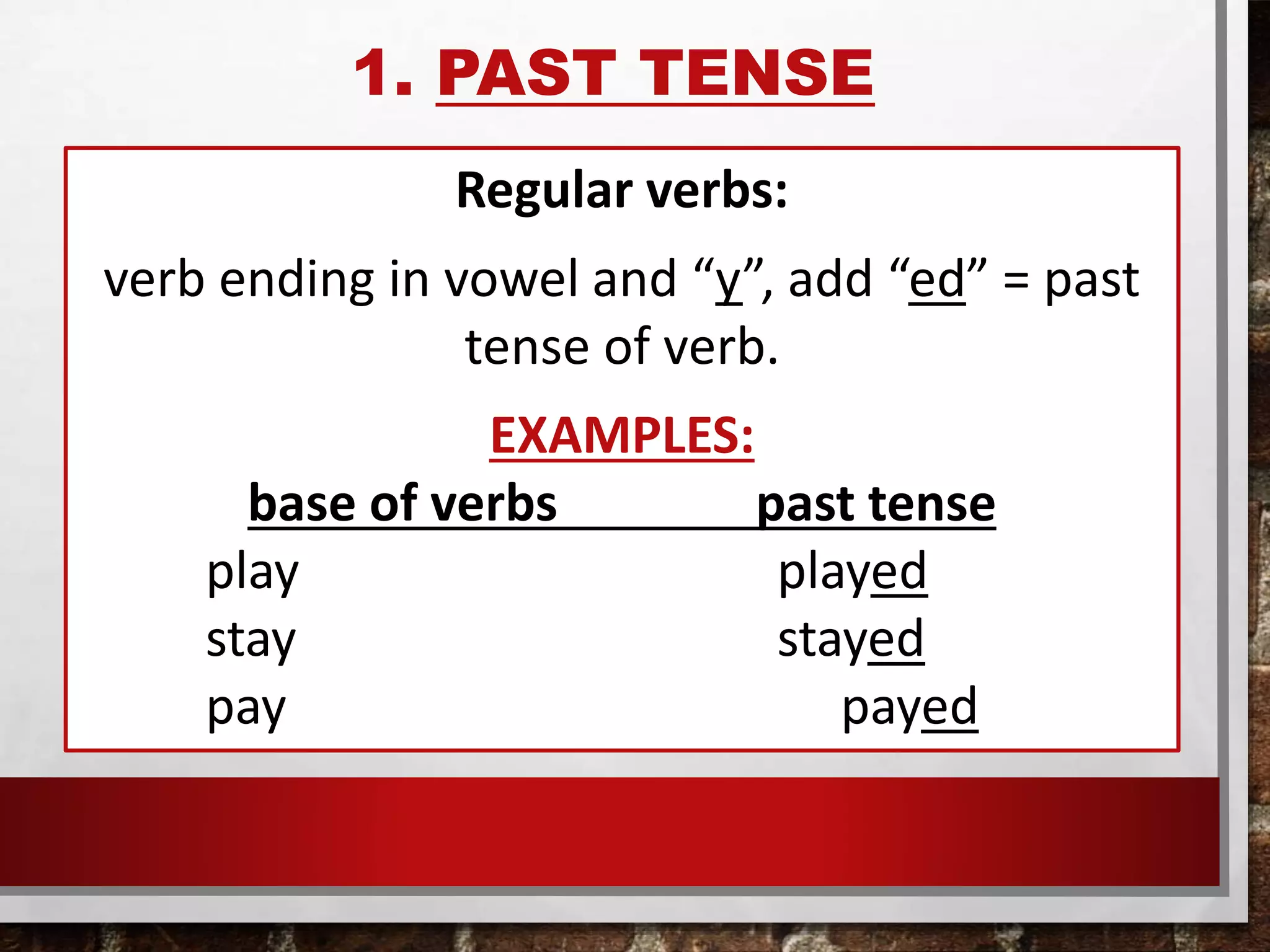 TENSES OF VERBS 6 | PPTX
