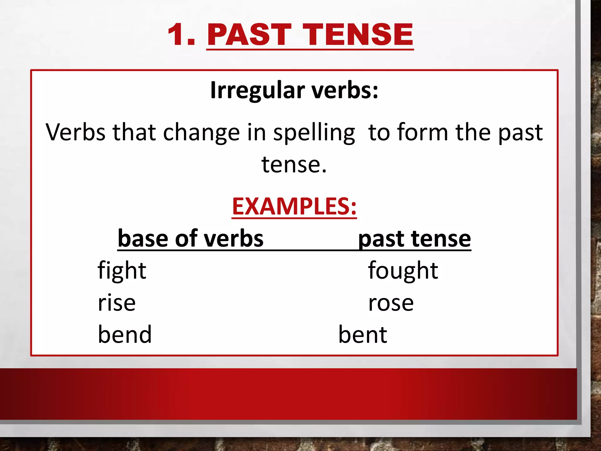 TENSES OF VERBS 6 | PPTX