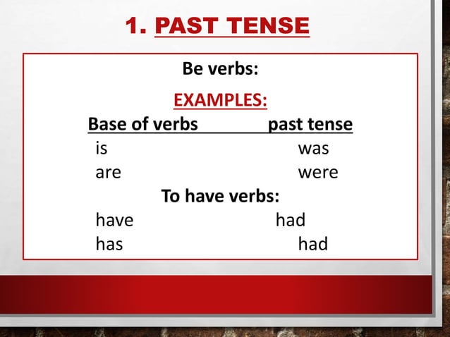 TENSES OF VERBS 6 | PPTX
