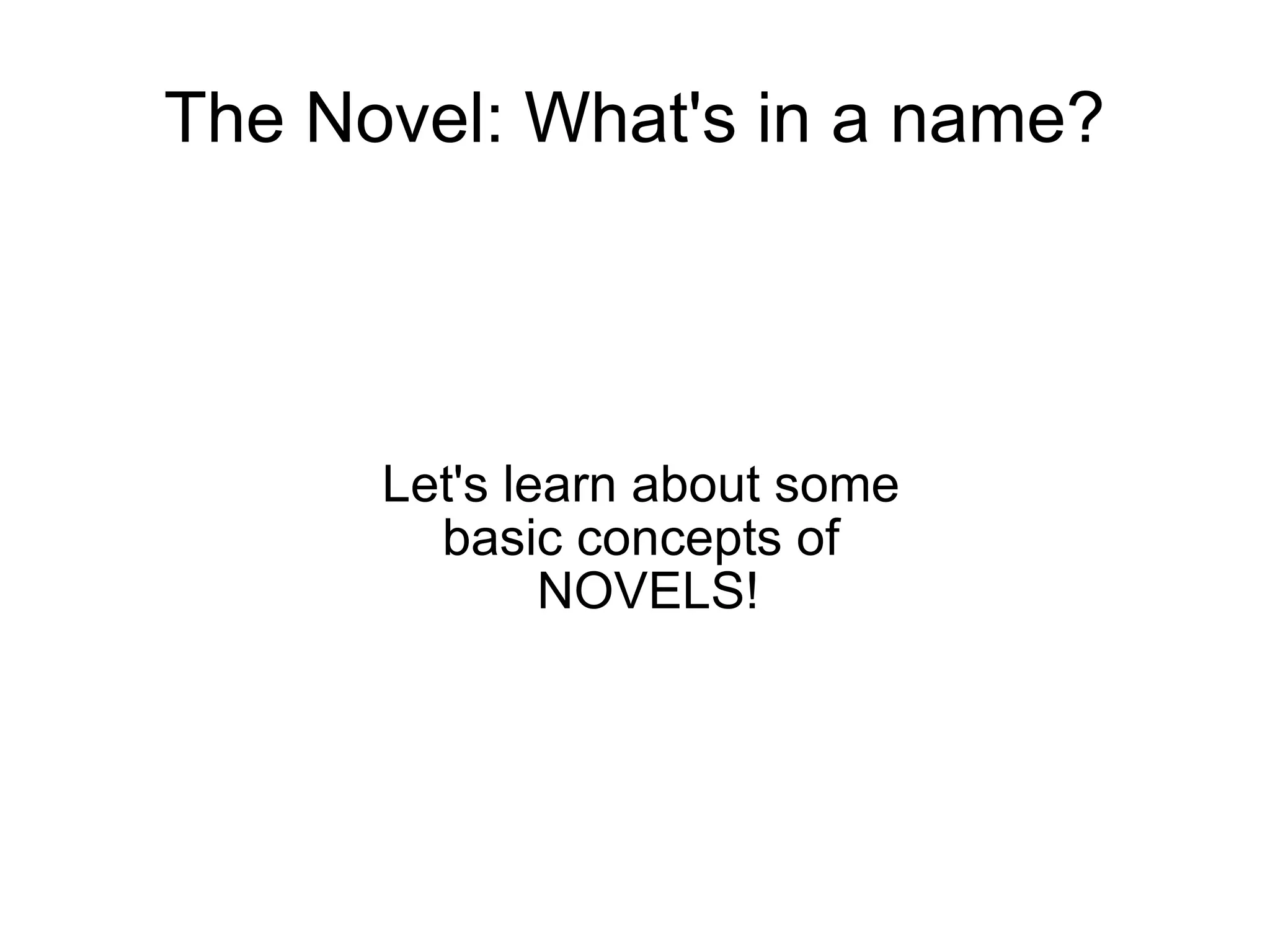 What is a Novel? | PPT