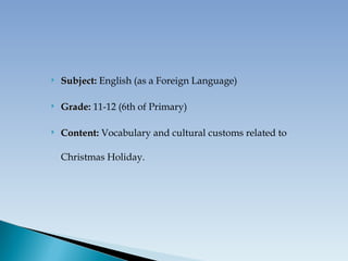 CHRISTMAS LESSON PLAN | PPT