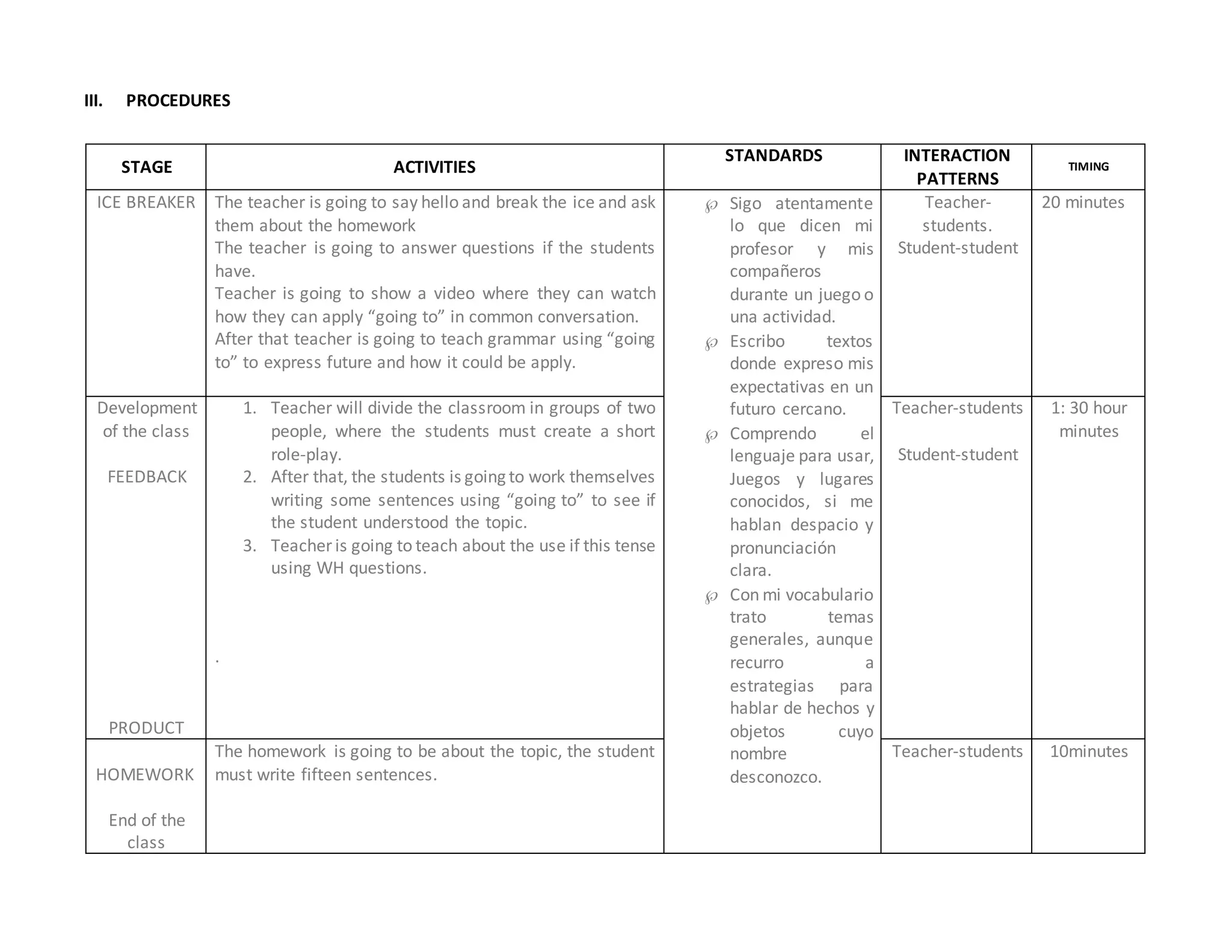 Lesson plan-2 TO BE GOING TO | DOCX