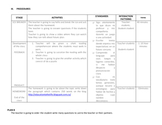 Lesson Plan, READING COMPREHENSION | DOCX