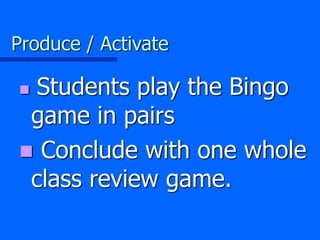 Lesson plan bingo | PPT