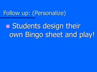 Lesson plan bingo | PPT
