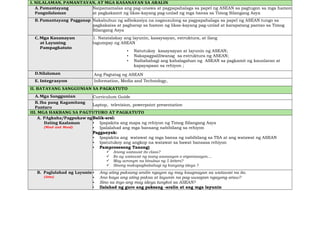 lesson Planing in araling panlipunan high school | DOCX