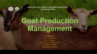 Lesson plan-goat-production-management-group-3 | PPT