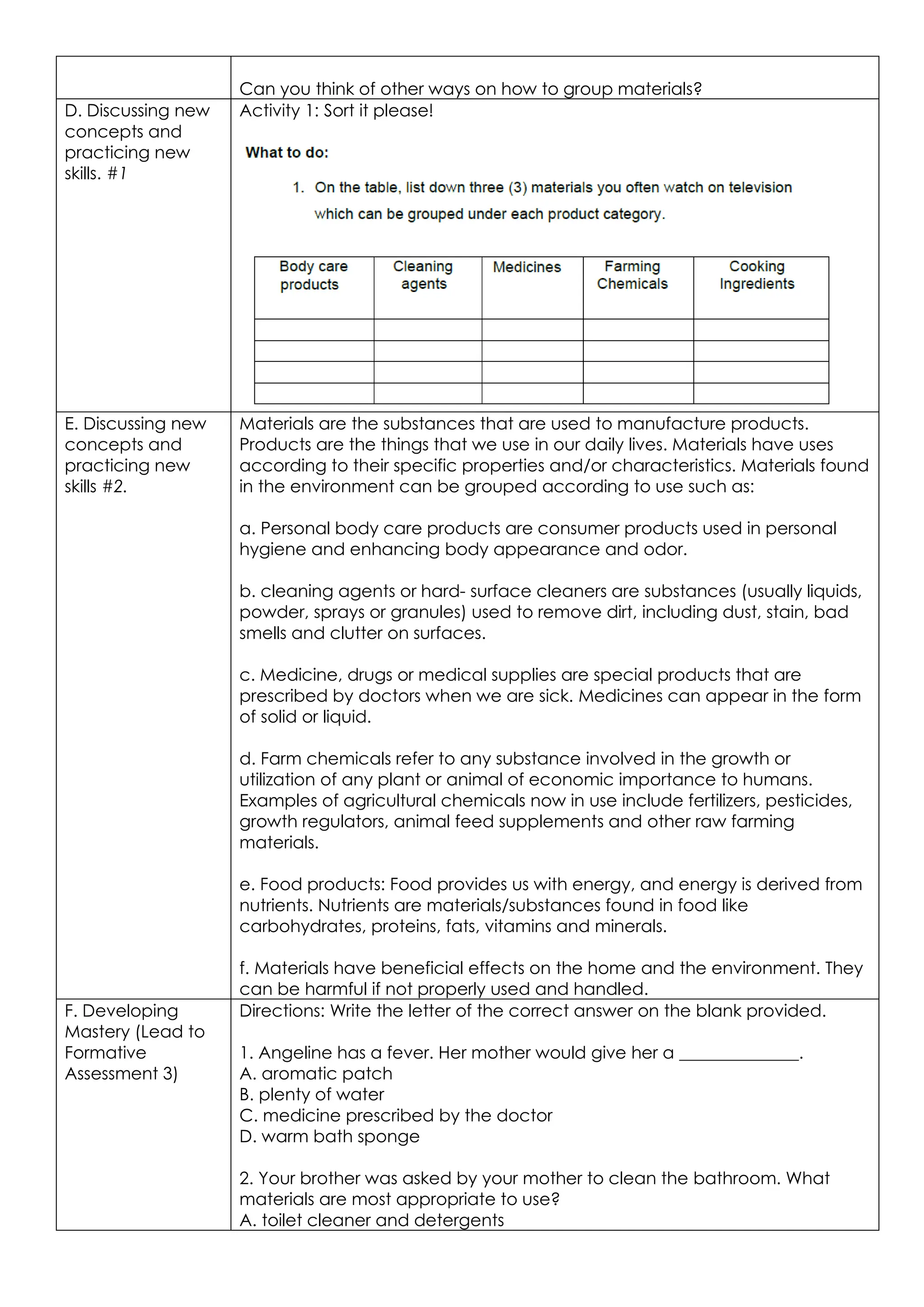 Exploring Useful and Harmful Materials in Science (Grade 5) | PDF