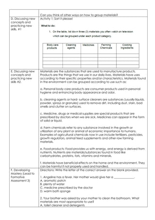 Exploring Useful and Harmful Materials in Science (Grade 5) | PDF
