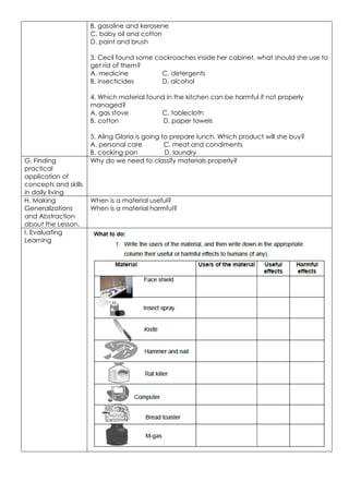 Exploring Useful and Harmful Materials in Science (Grade 5) | PDF