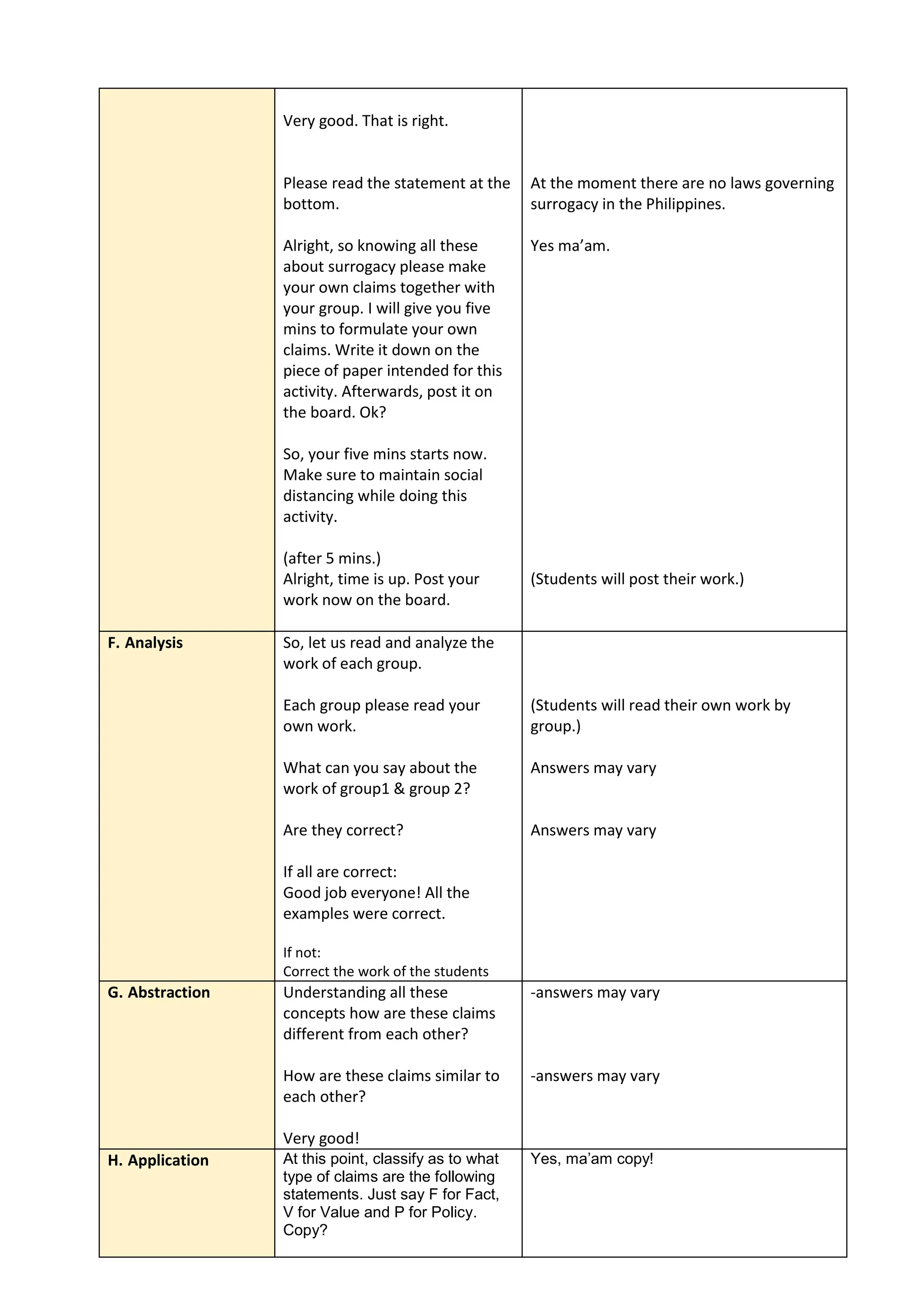 Detailed Lesson Plan in Identifying Claims for Classroom Observation | DOCX