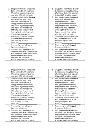 Lesson plan-kidnapped (1) (writing acivities) | PDF