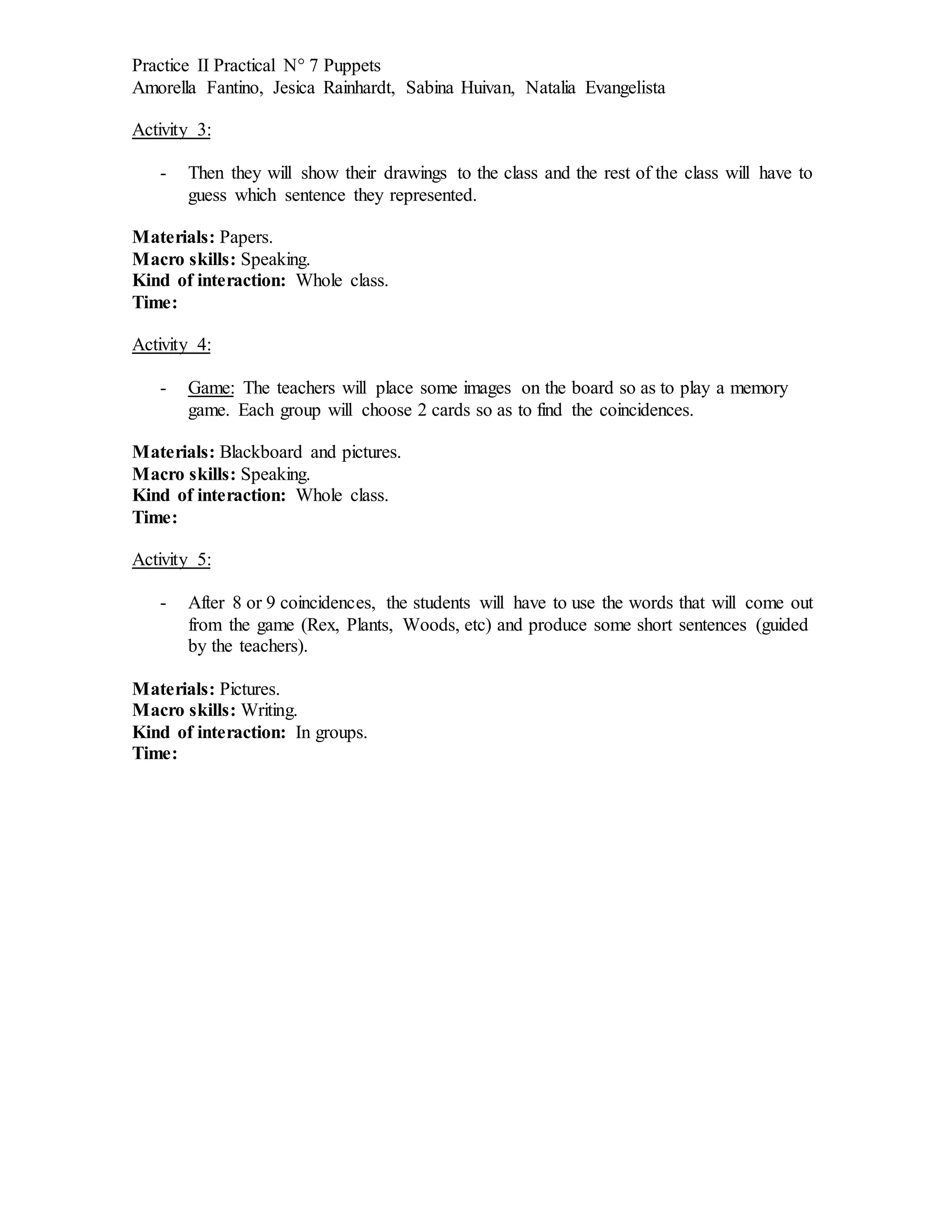 Lesson plan-puppets | DOCX