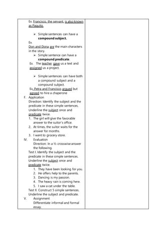 Lesson plan- simple sentences | DOCX