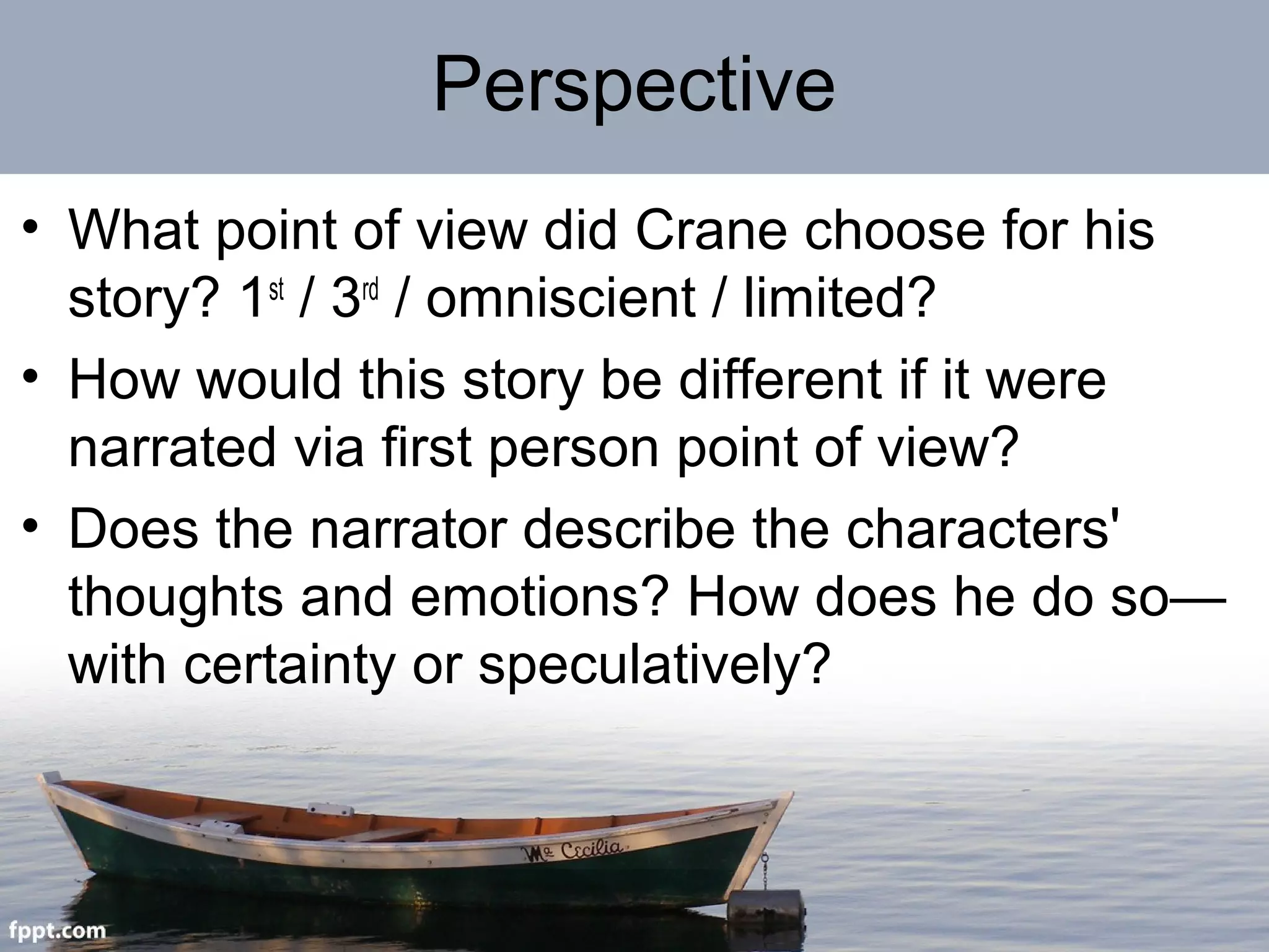 The Open Boat | PPT | Surfing and Bodyboarding | Extreme Sports