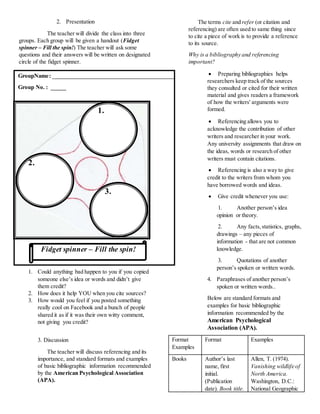 SAMPLE: Grade 10 - APA Bibliography Detailed Lesson Plan | DOCX