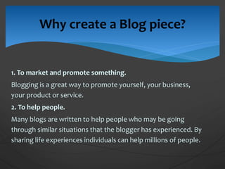 PowerPoint presentation for creating a blog on www.wordpress.com